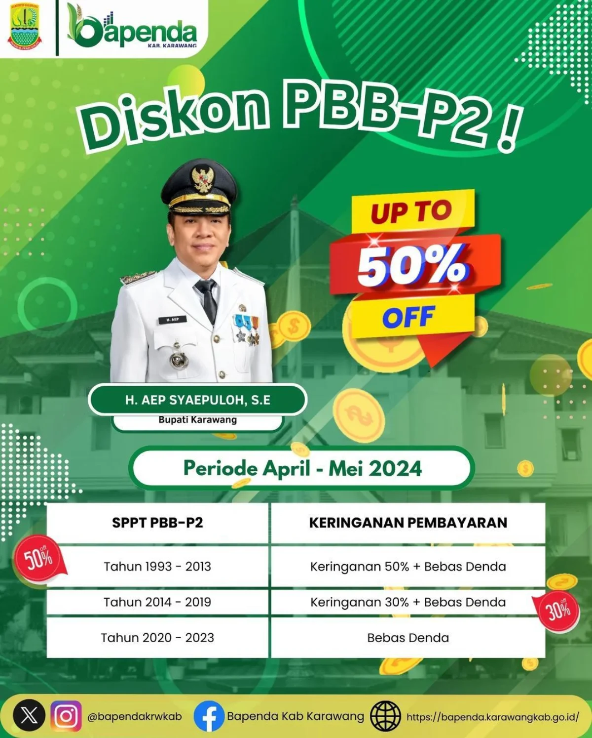 Bapenda Karawang Umumkan Diskon Pajak Bumi dan Bangunan (PBB) hingga 50% – KBEonline.id